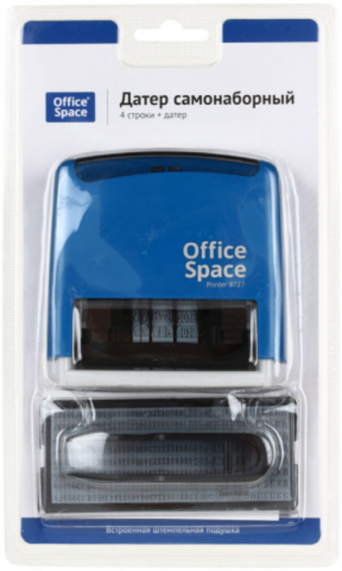 Датер самонаборный OfficeSpace 8727, высота символов 4 мм, 4 строки, 2 ...